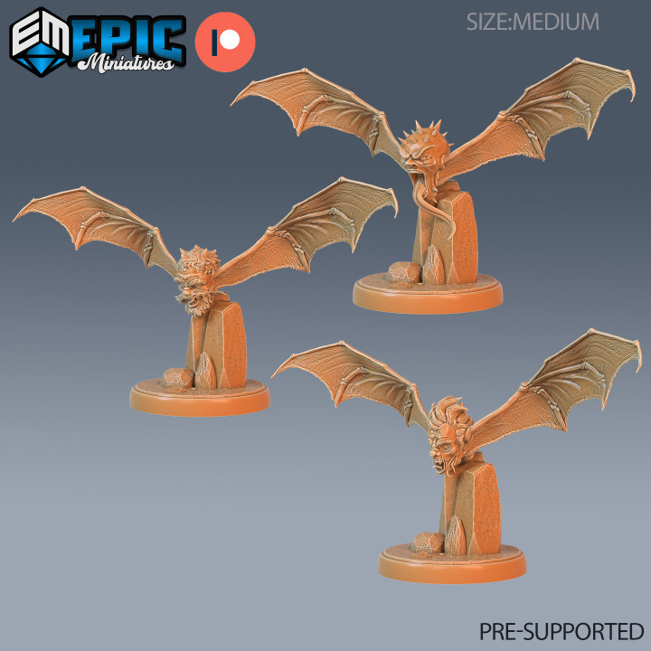 3D Printable Flying Head Set / Undead Bat Fighter / Blood Beast ...