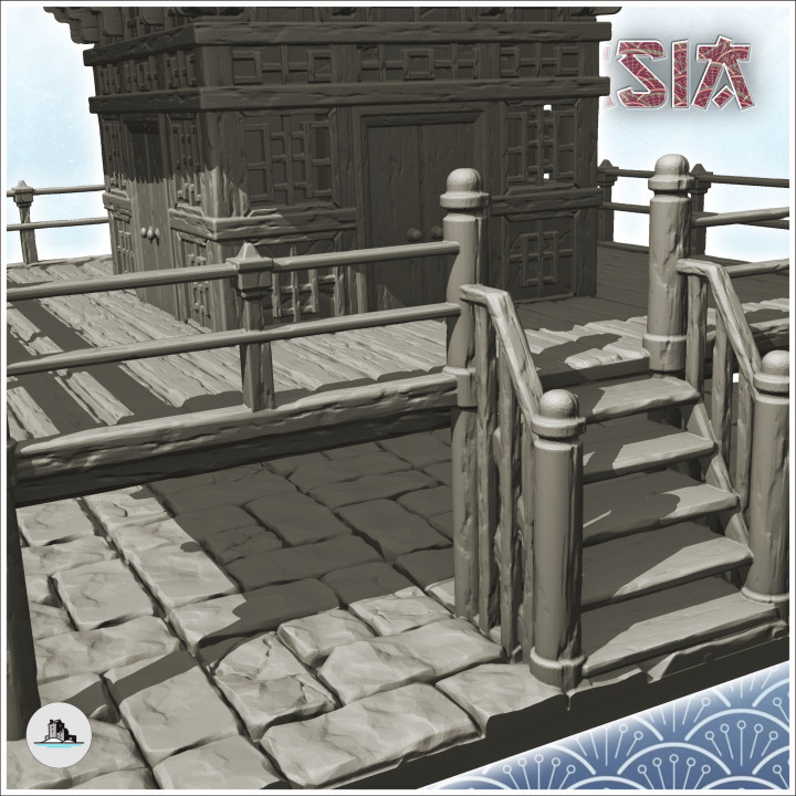3D Printable Big Asian pagoda with wooden platform (40) - Asia Terrain ...