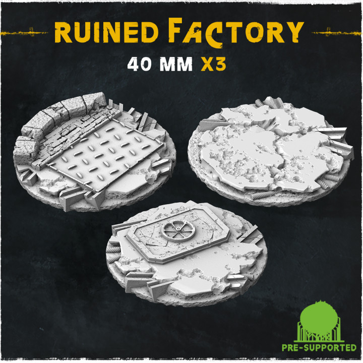 3D Printable Ruined Factory Bases & Toppers - (Small Set) by Zabavka ...