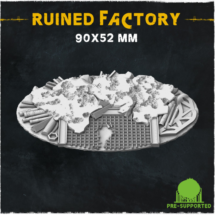 3D Printable Ruined Factory Bases & Toppers - (Big Set) by Zabavka Workshop