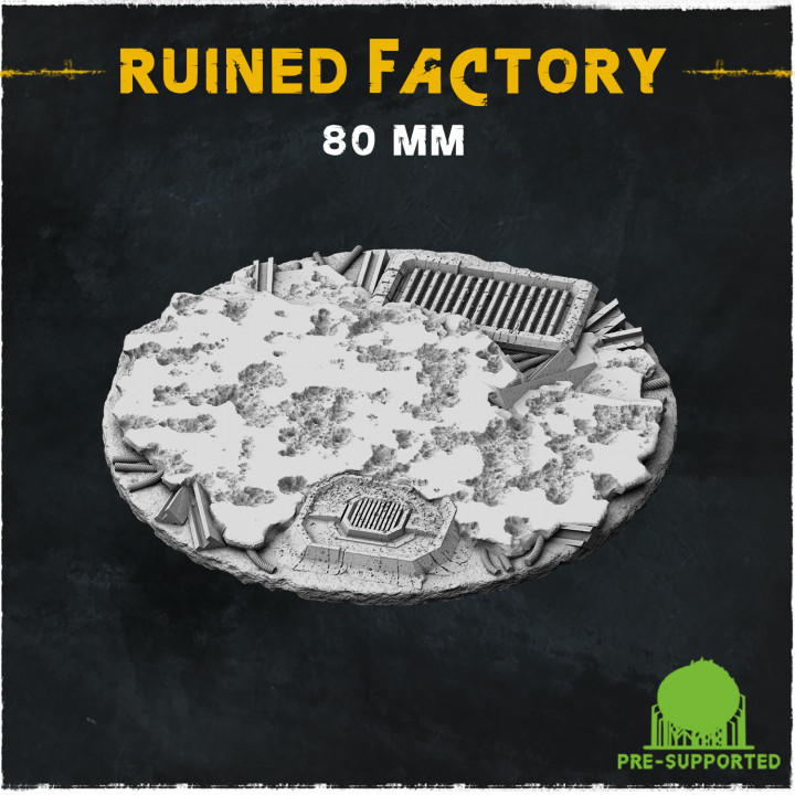 3D Printable Ruined Factory Bases & Toppers - (Big Set) by Zabavka Workshop