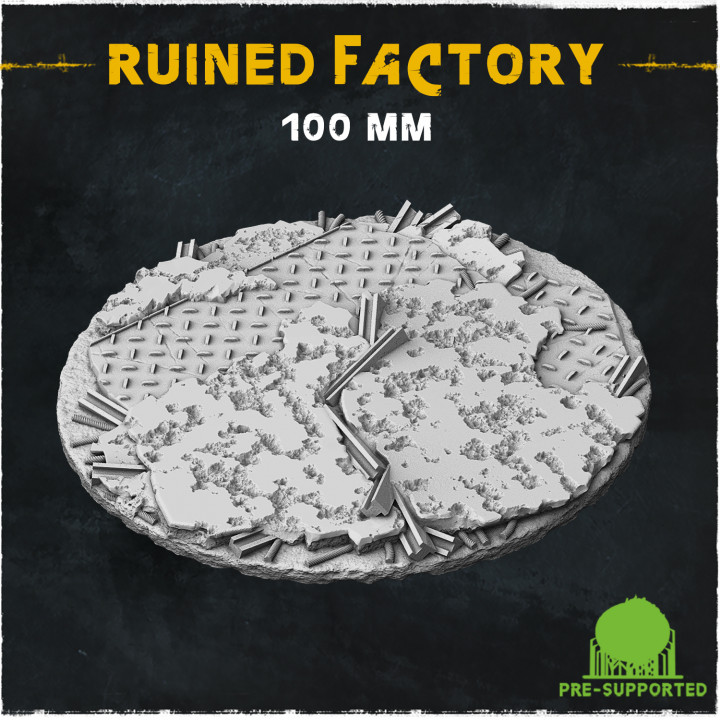 3D Printable Ruined Factory Bases & Toppers - (Big Set) by Zabavka Workshop