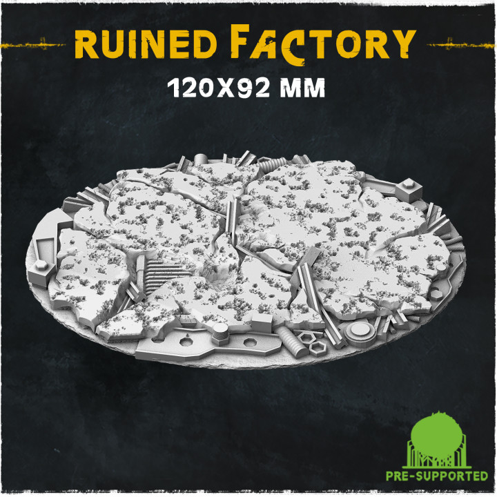 3D Printable Ruined Factory Bases & Toppers - (Big Set) by Zabavka Workshop