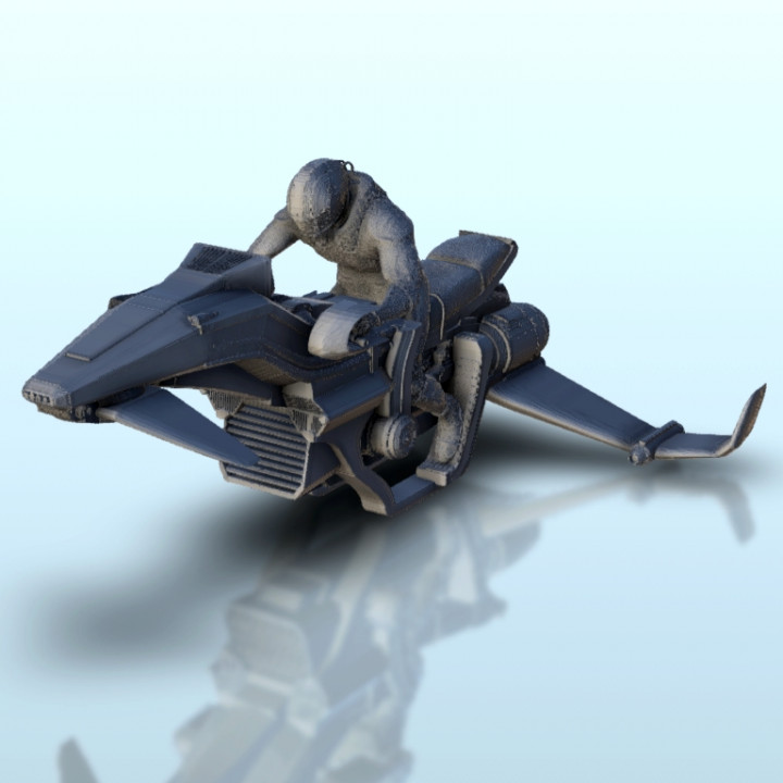 3D Printable SF flying motorcycle with driver 14 - Scifi Science ...