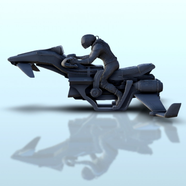 3D Printable SF flying motorcycle with driver 14 - Scifi Science ...