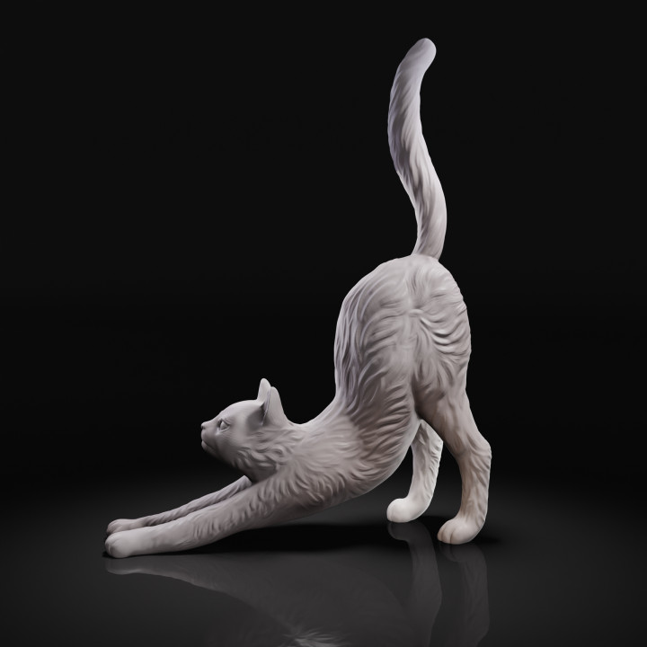 3D Printable Cat stretching by Animals & Creatures Minis