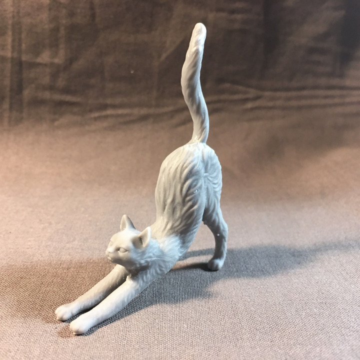 3D Printable Cat stretching by Animals & Creatures Minis