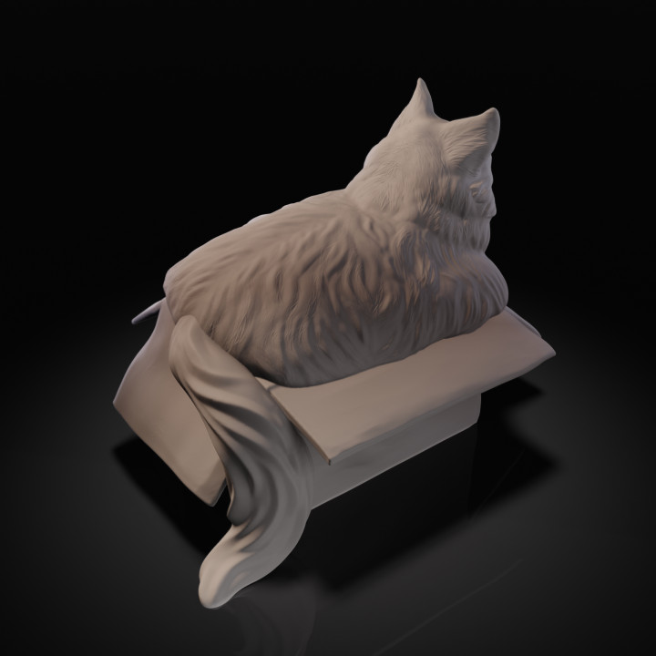 3D Printable Fat cat in box by Animals & Creatures Minis