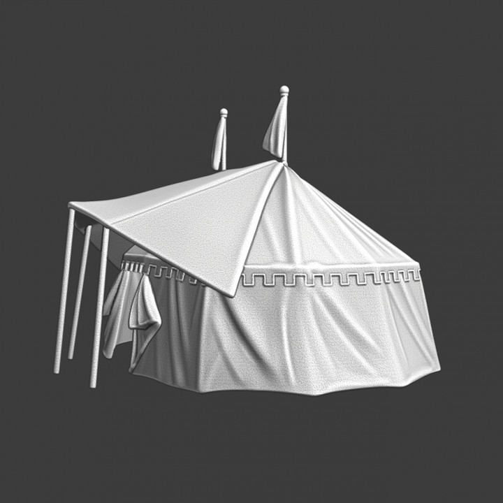 3D Printable Large medieval command tent by Northern Crusades Miniatures