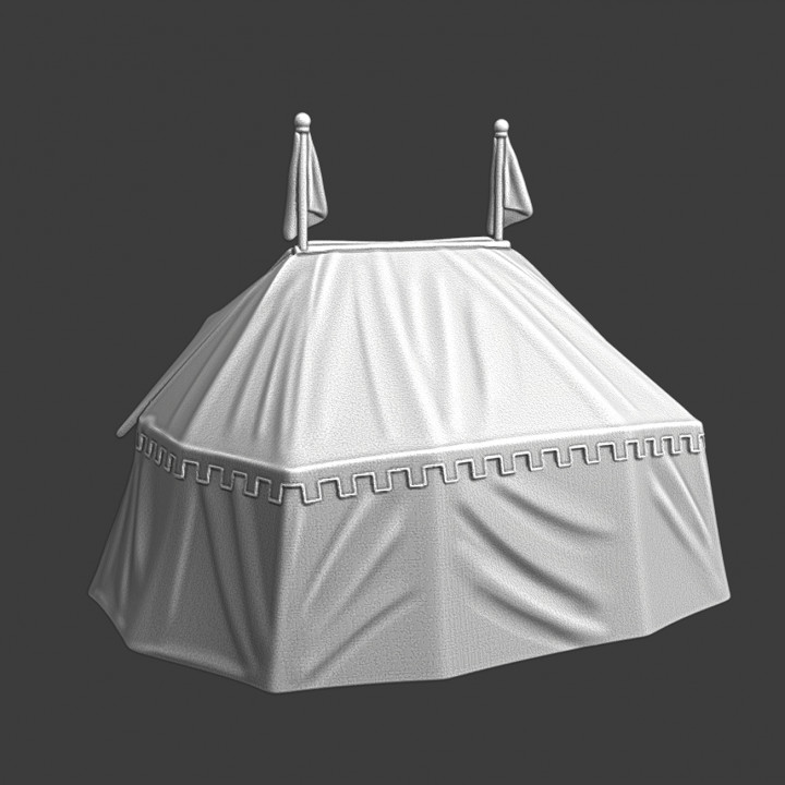 3D Printable Large medieval command tent by Northern Crusades Miniatures