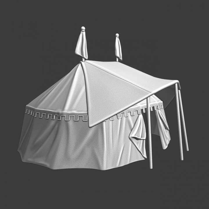 3D Printable Large medieval command tent by Northern Crusades Miniatures