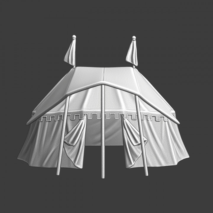 3D Printable Large medieval command tent by Northern Crusades Miniatures