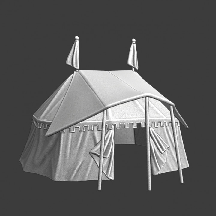 3D Printable Large medieval command tent by Northern Crusades Miniatures