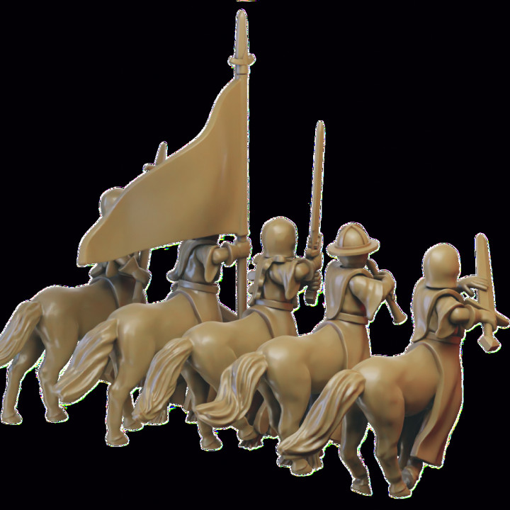 3D Printable Centaur Miniatures (32mm, modular) by Juhász Gergely