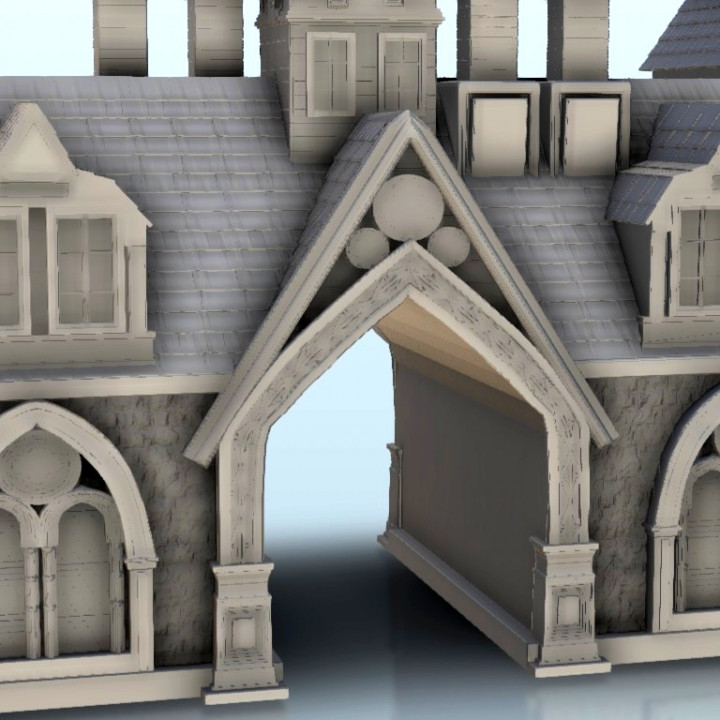 3D Printable Gothic building with arch 2 - Middle Age SAGA Medieval ...
