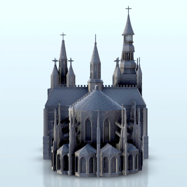 3D Printable Gothic church with bell tower 15 - Middle Age SAGA ...