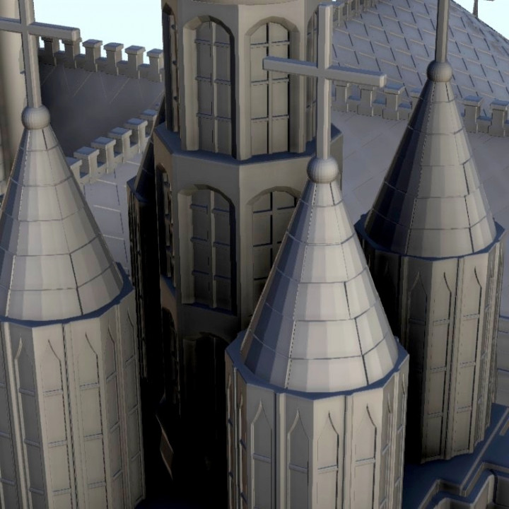 3D Printable Gothic church with bell tower 15 - Middle Age SAGA ...