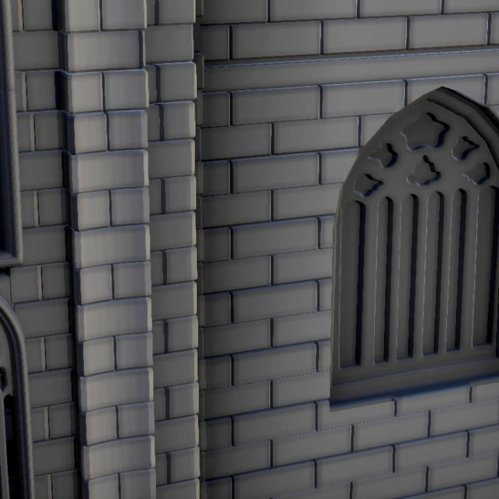 3D Printable Gothic church with bell tower 15 - Middle Age SAGA ...