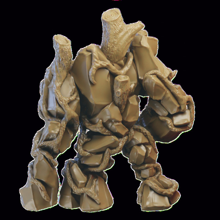 3D Printable Greater Earth Elemental Miniature (32mm) by Juhász Gergely