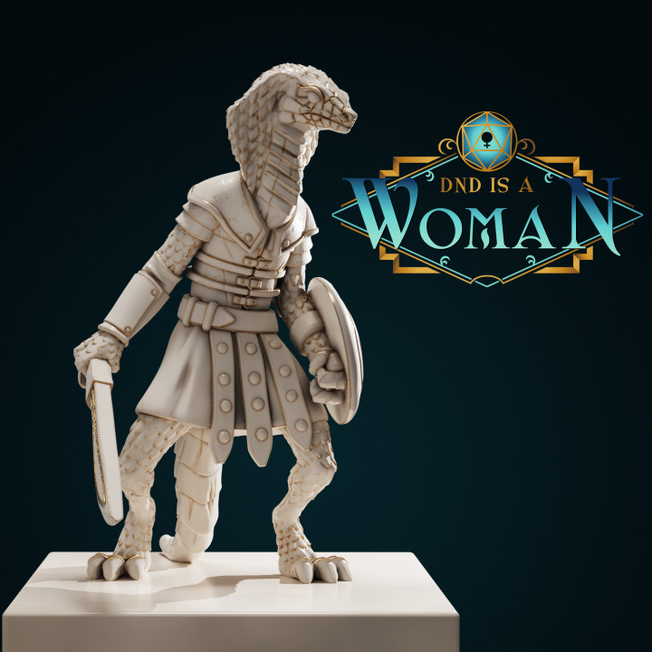 3D Printable Serpentfolk Fighter - Szuksi - 28/32mm and 75mm by DnD is ...