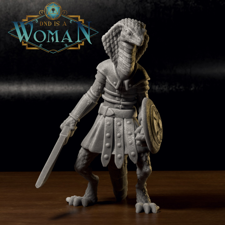 3D Printable Serpentfolk Fighter - Szuksi - 28/32mm and 75mm by DnD is ...