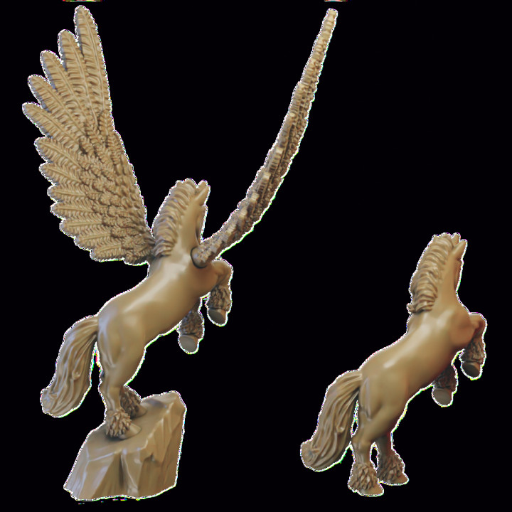 3D Printable Unicorn Miniatures (32mm) by Juhász Gergely