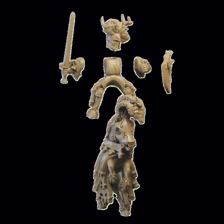 3D Printable Green Knight Miniature (32mm, modular) by Juhász Gergely