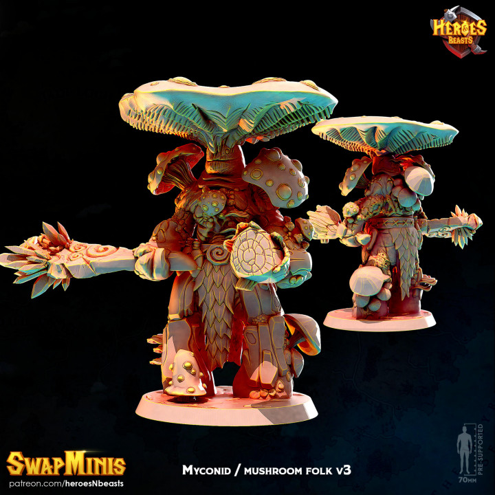 3D Printable mushroom folk classic v3 by Heroes and Beasts