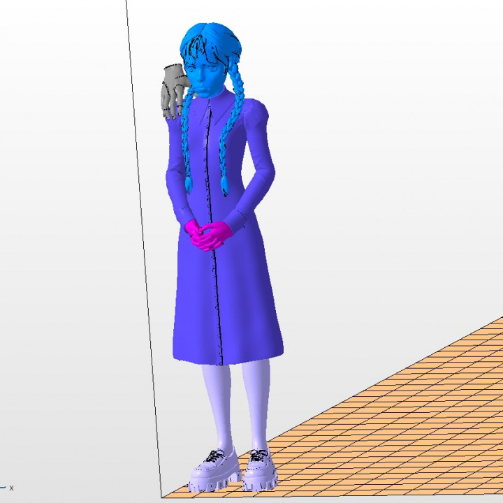 3D Printable Wednesday Addams fanart sculpt by Andrew Yakovlev