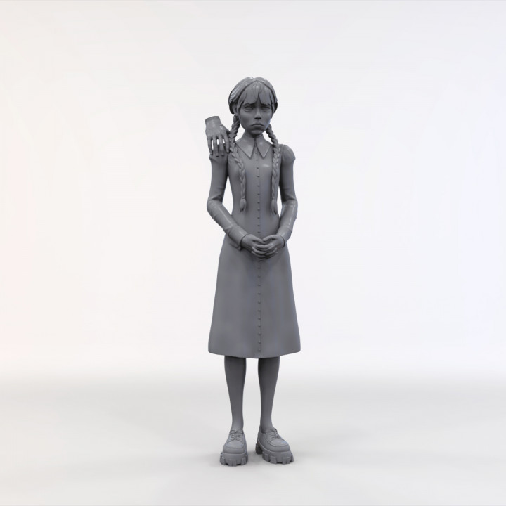 3D Printable Wednesday Addams fanart sculpt by Andrew Yakovlev