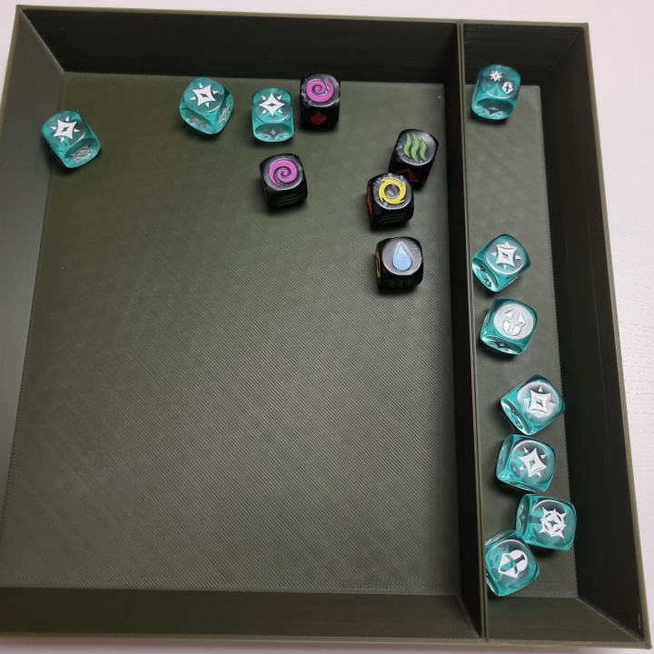 3D Printable AnySize Dice Tray, dice storage - and Token box by Svend Feldt