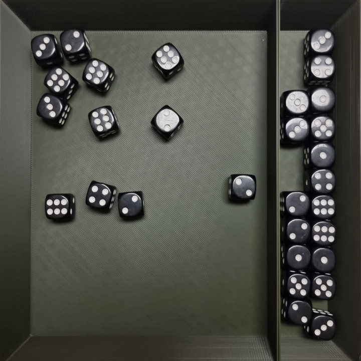 3D Printable AnySize Dice Tray, dice storage - and Token box by Svend Feldt