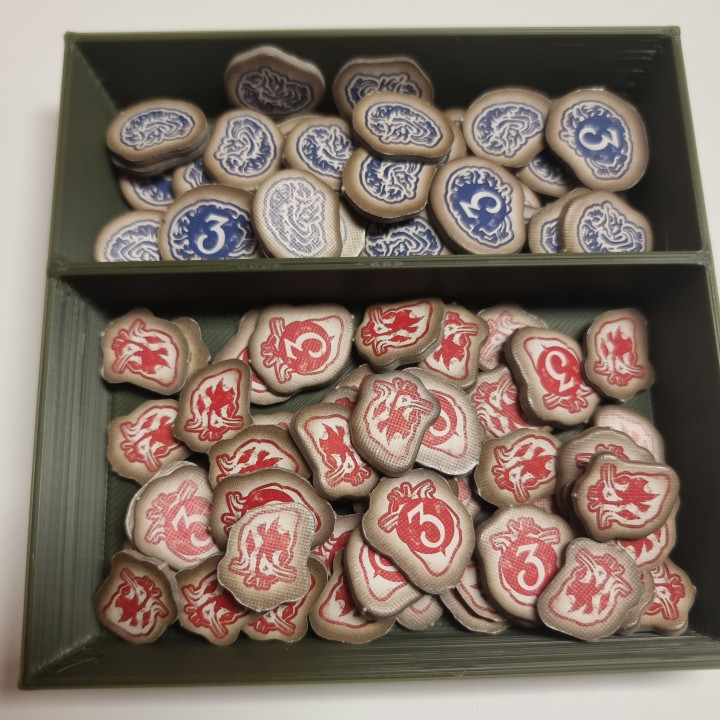 3D Printable AnySize Dice Tray, dice storage - and Token box by Svend Feldt