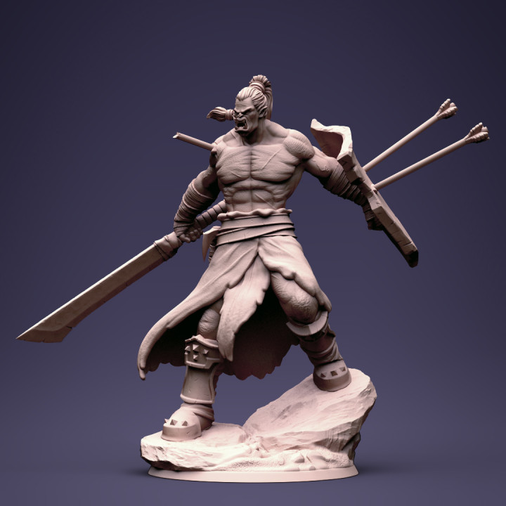 3D Printable Orc hero by clynche art