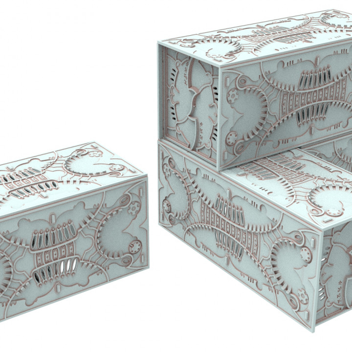 3D Printable 4x9x9" Dark elves Ruined Building free sample for wargame ...