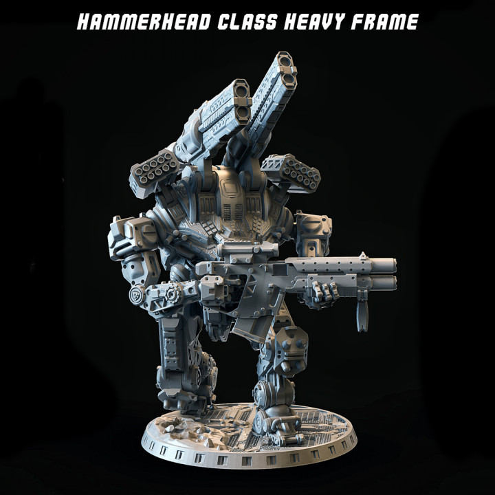 3D Printable HammerHead Class Heavy Frame 100mm Base by Extra Guy