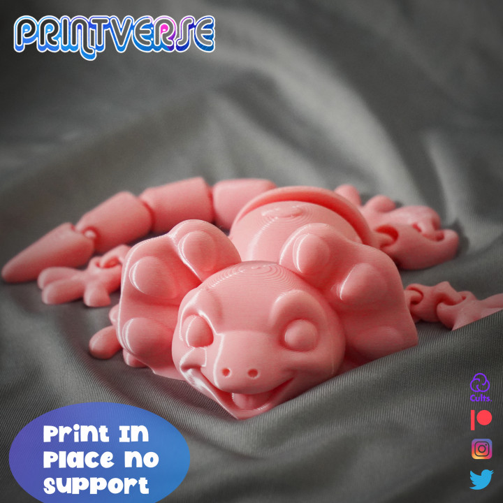 3D Printable Flexy Baby Frilled Lizard Print In Place No Support by ...