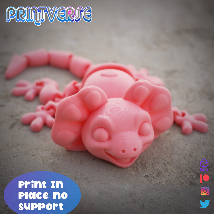 3D Printable Flexy Baby Frilled Lizard Print In Place No Support by ...