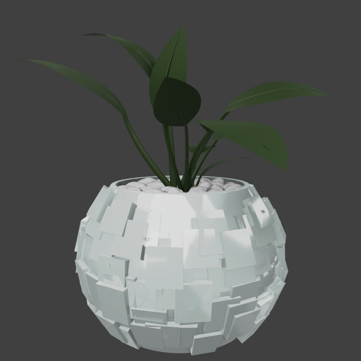 3D Printable Abstract Planters Blocks Flowerpot Pot by sliceables
