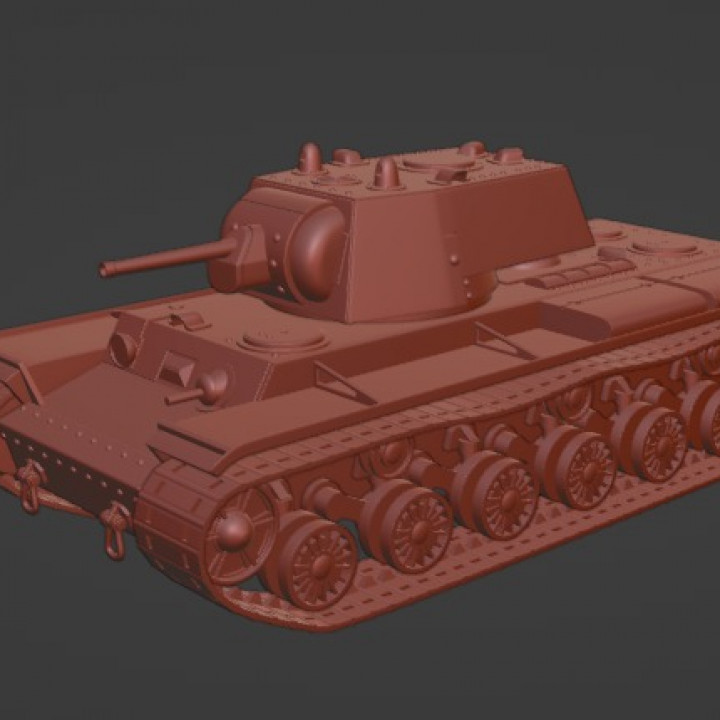 3D Printable KV-1 Tank Model Kliment Voroshilov by sliceables