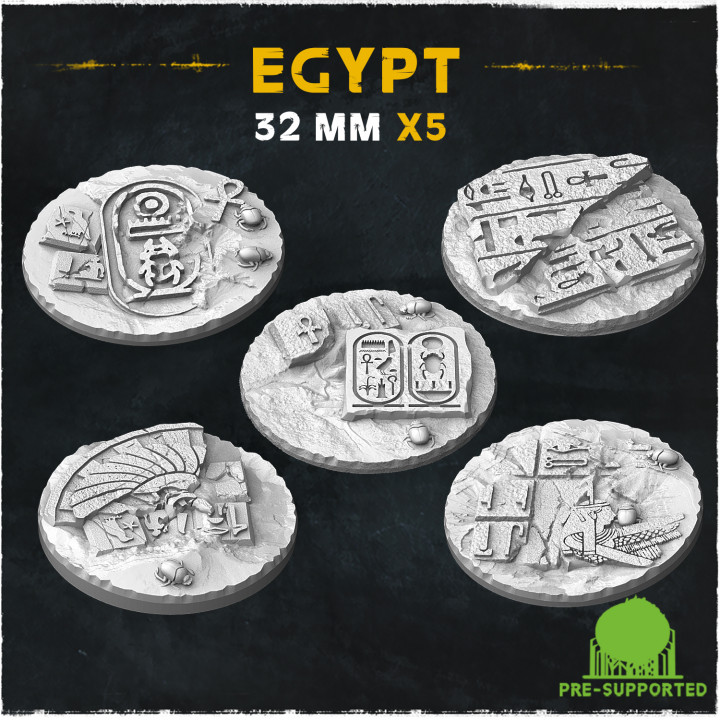 3D Printable Egypt (Big Set) - Wargame Bases & Toppers 2.0 by Zabavka ...