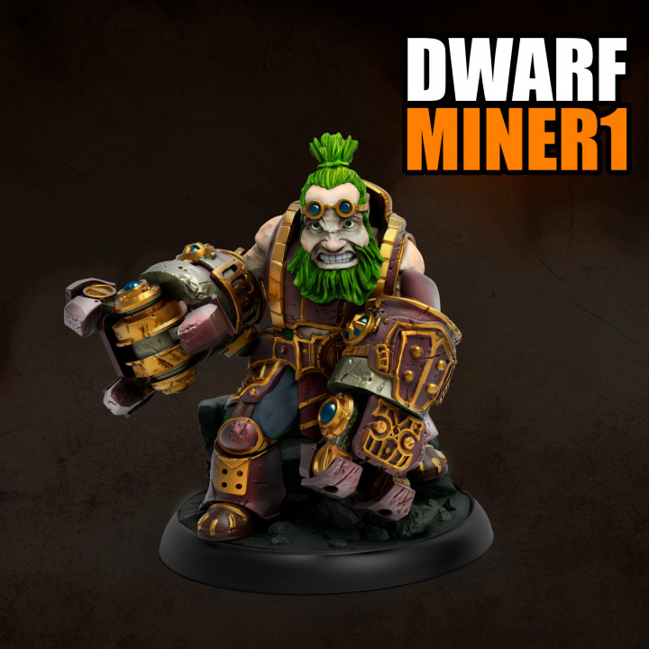3D Printable CHARACTERS SET - MINE WAR - PART 2: DWARF DEFENSE - MINERS ...