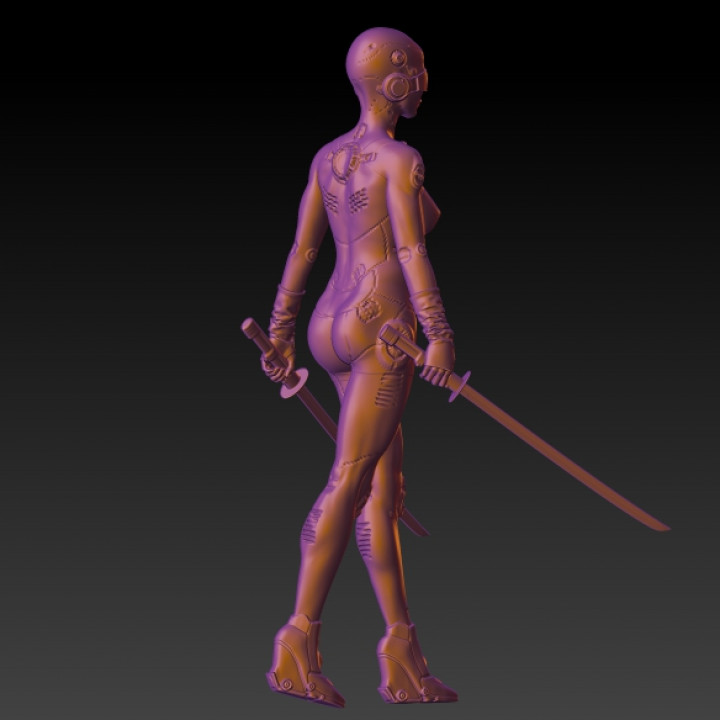 3D Printable female cyberpunk warrior - Rpg by PrintPleasure