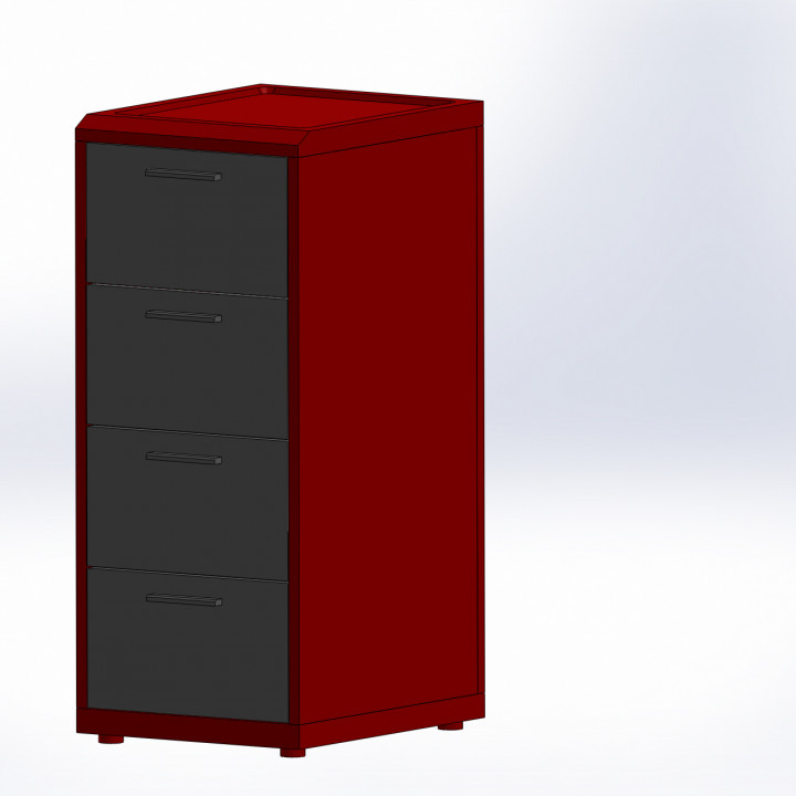 3D Printable Filing Cabinet miniature 1:6 scale by Tohar Sayuti