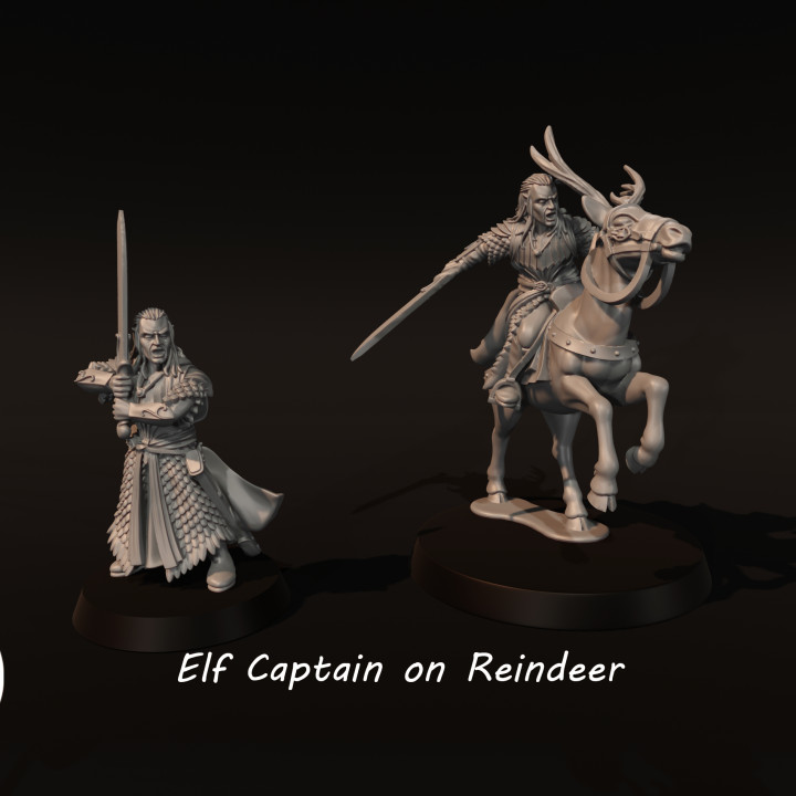 3D Printable Elf Captain With Reindeer by Medbury Miniatures