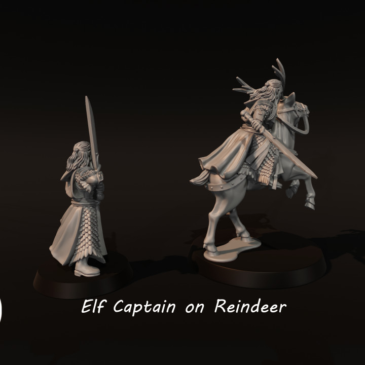3D Printable Elf Captain With Reindeer by Medbury Miniatures