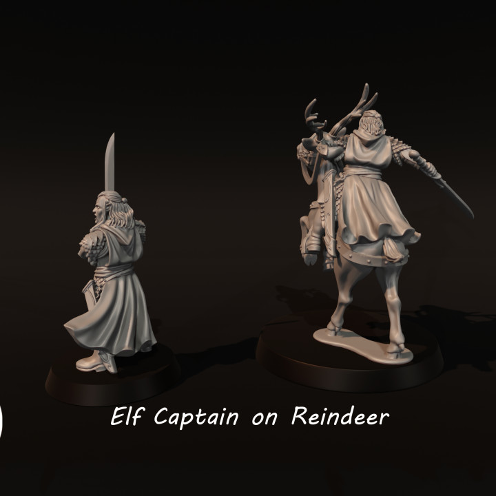 3D Printable Elf Captain With Reindeer by Medbury Miniatures