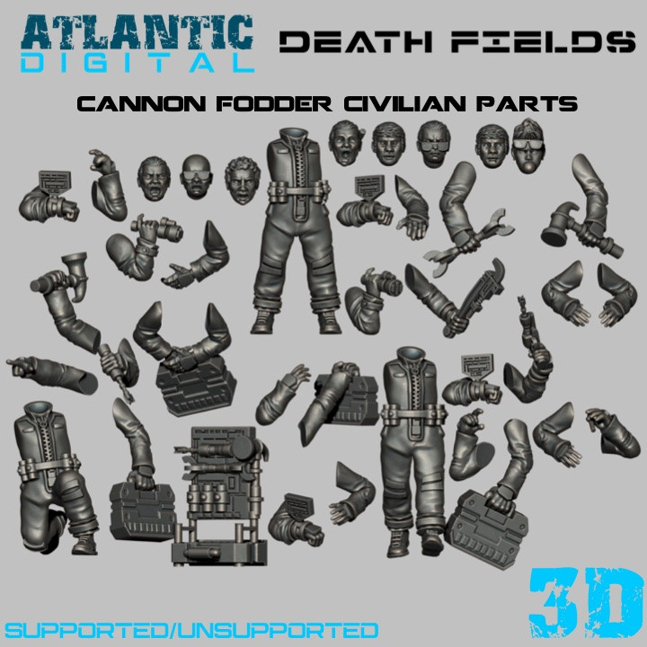 3D Printable Cannon Fodder Civilian Conversions by Wargames Atlantic