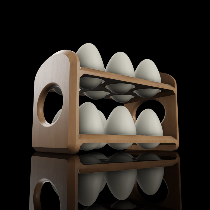 3D Printable WOODEN EGG RACK by Lazy Bear