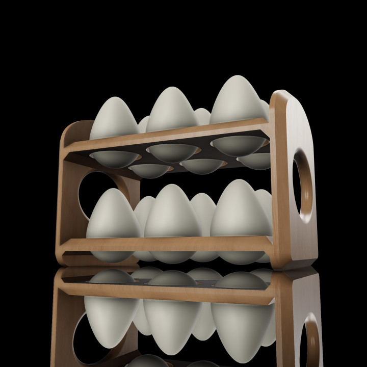 3D Printable WOODEN EGG RACK by Lazy Bear